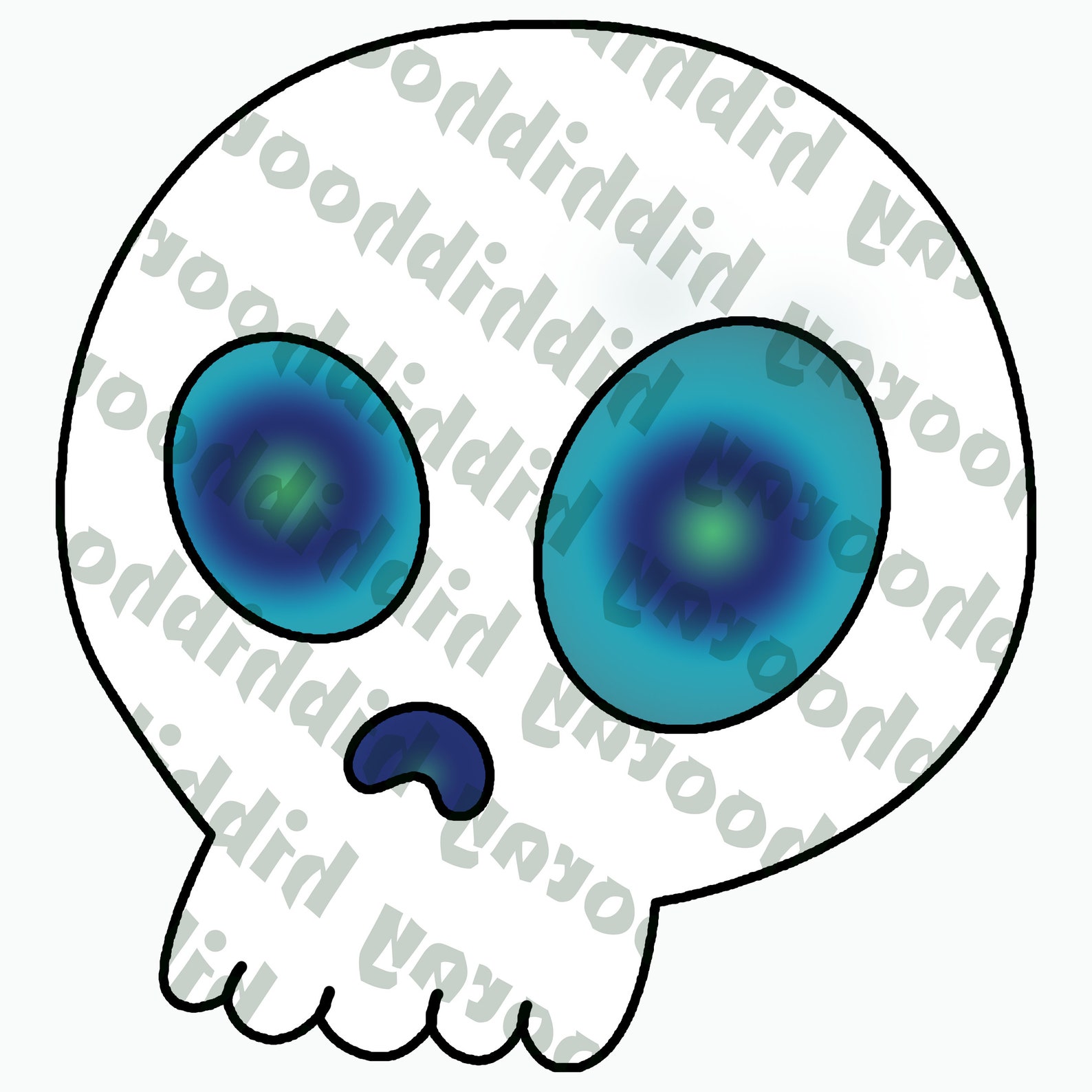 Holographic Water Resistant Cracked Ice Blue Eyed Crystal Skulls 2pack ...