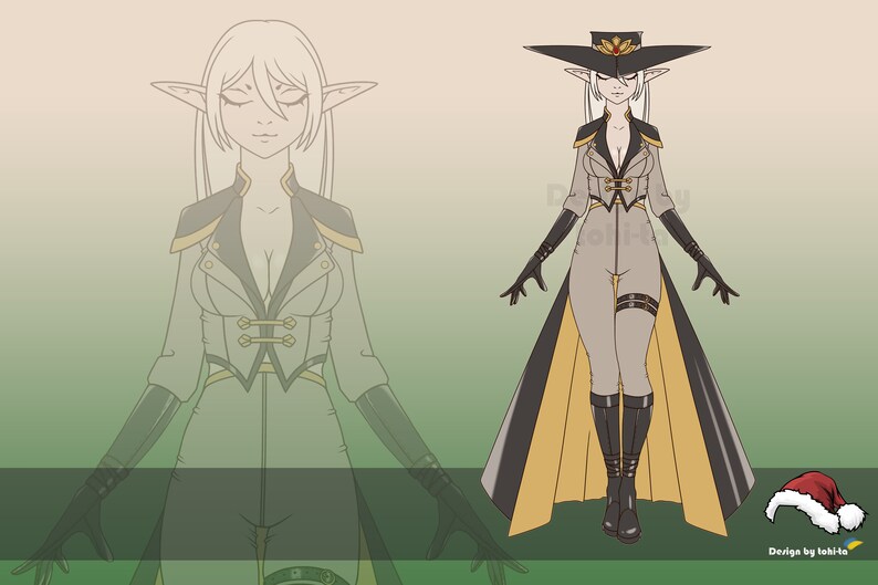 Anime Vampire Hunter Elf Girl Outfit Adoptable With White Hair - Etsy