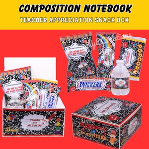 Composition Notebook Teacher Snack Box - Etsy