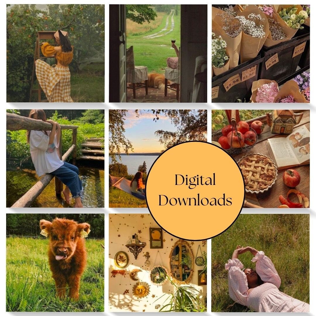 30 Cottagecore Aesthetic Wall Photos For A Collage Digital Download Etsy