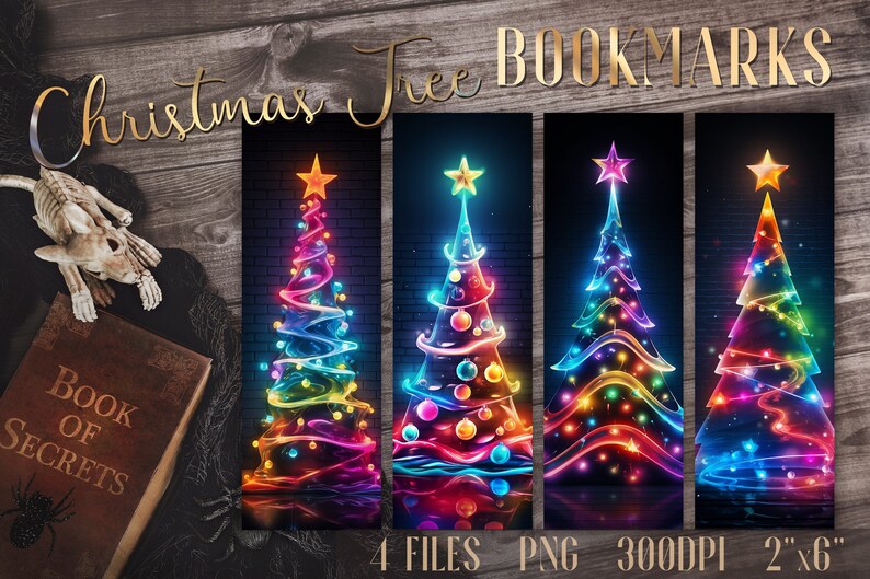Christmas Tree Printable Bookmarks | Bookmark Sublimation PNG - Etsy