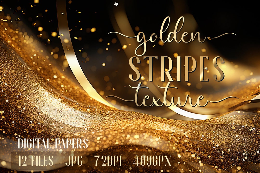 Glitter Digital Paper. Golden Stripes Texture Backgrounds - Etsy