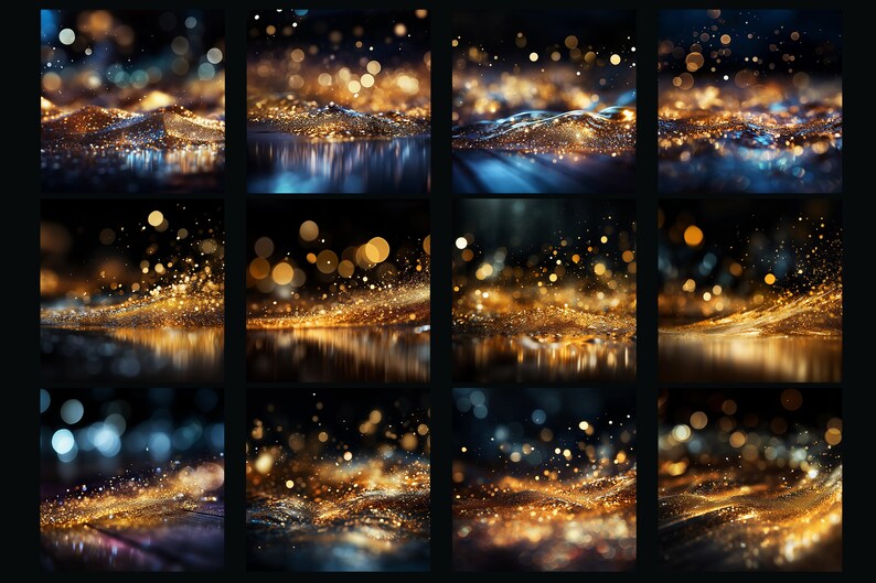 Glitter Digital Paper. Bokeh Effect Texture Backgrounds - Etsy