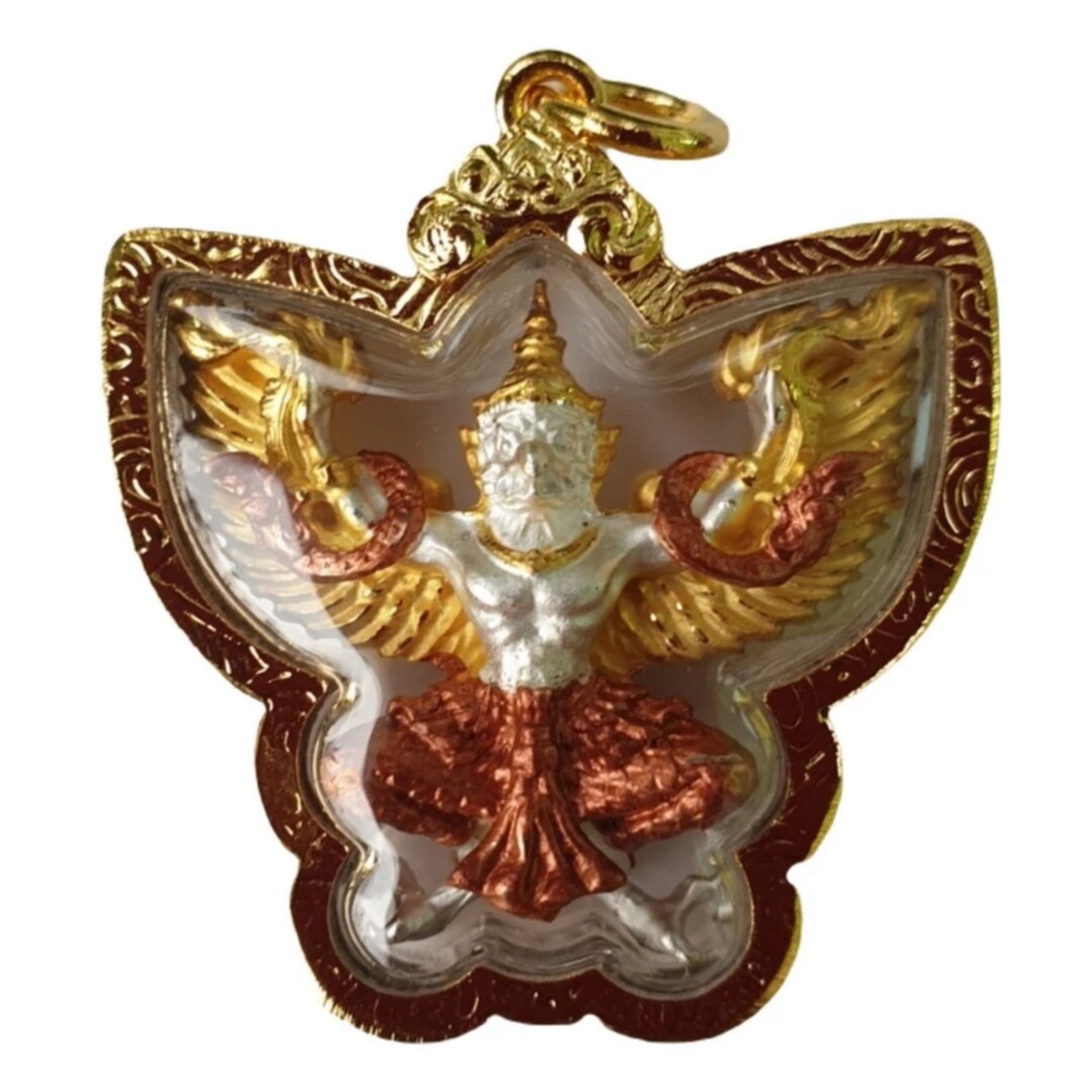 Garuda Thai Amulet Pendant LP Khiao, Huai Ngo Temple 3 Color With Gold ...