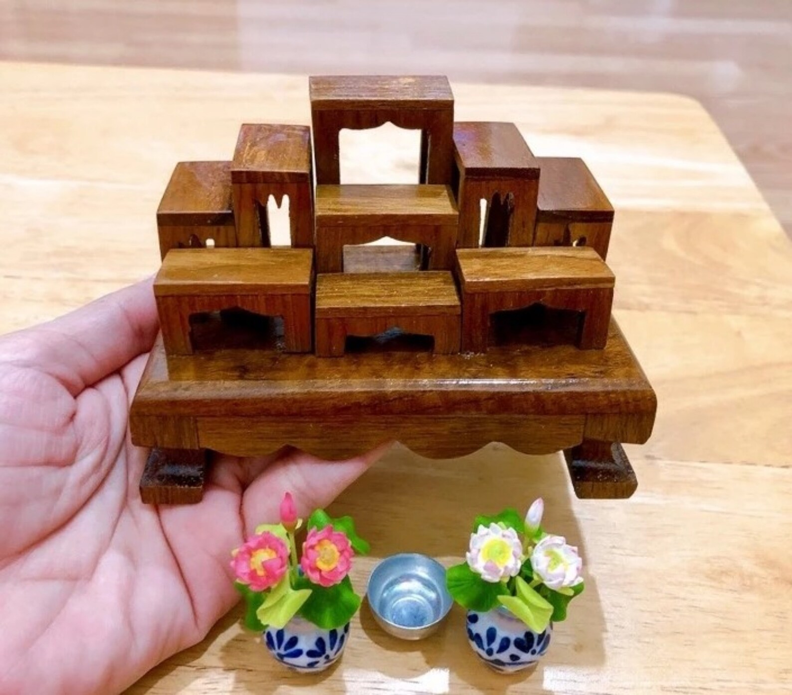 Wooden Mini Altar Table for Buddha Amulet Small Beauty - Etsy