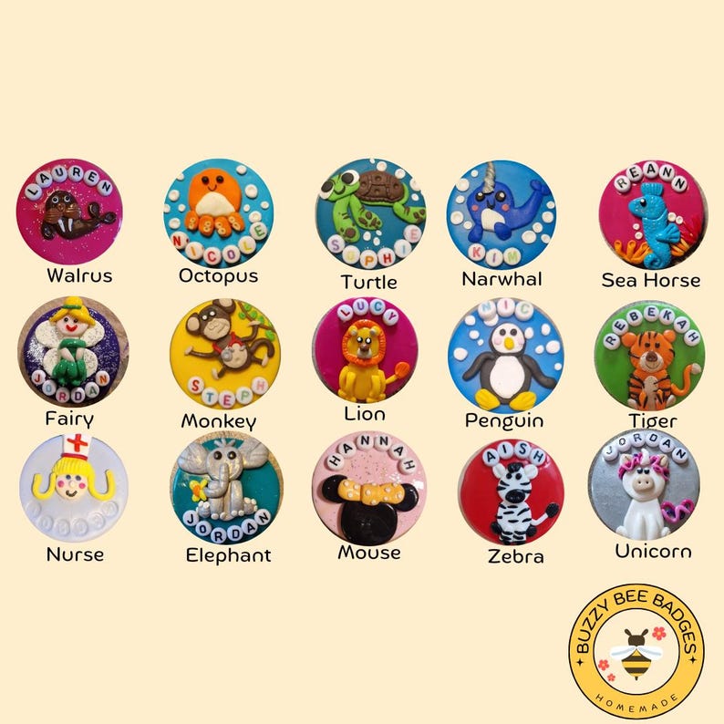 Handmade Personalised Name Badge - Etsy UK