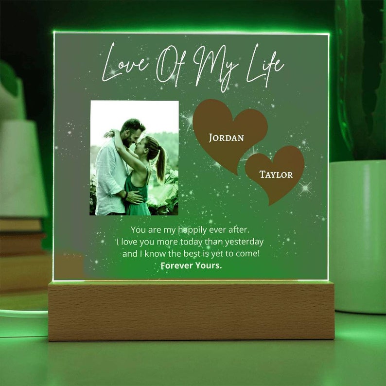 Couples Photo Gift, Personalized Love of My Life LED Sign, Valentine ...