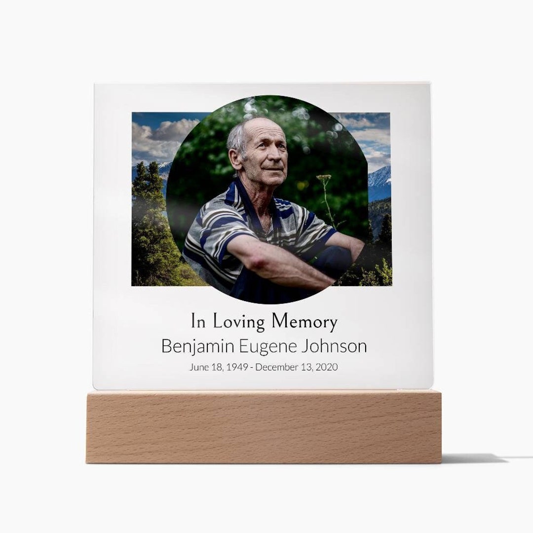 In Loving Memory, Acrylic Plaque, Custom Photo Stand, Loss of Loved One ...