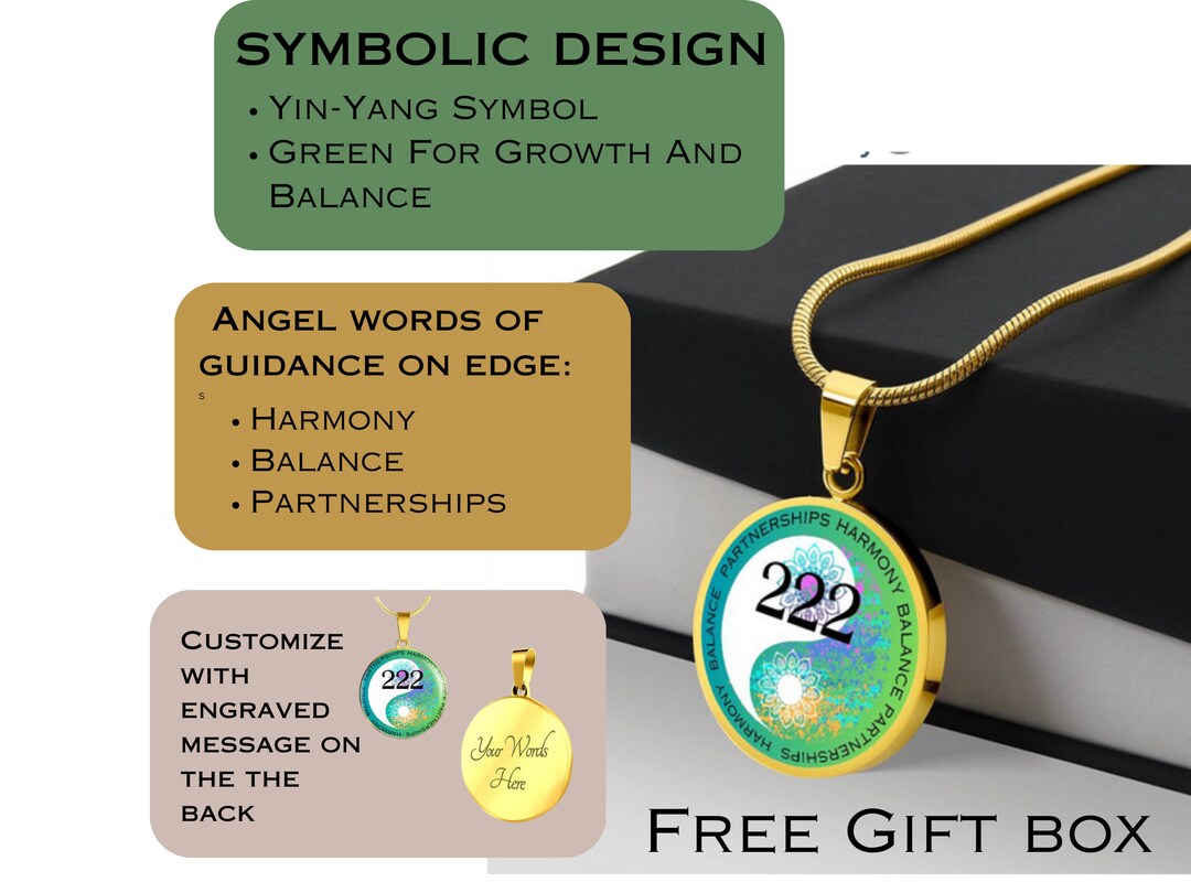 Angel Number Necklace: 222 Necklace With Symbolic Yin-yang Design ...