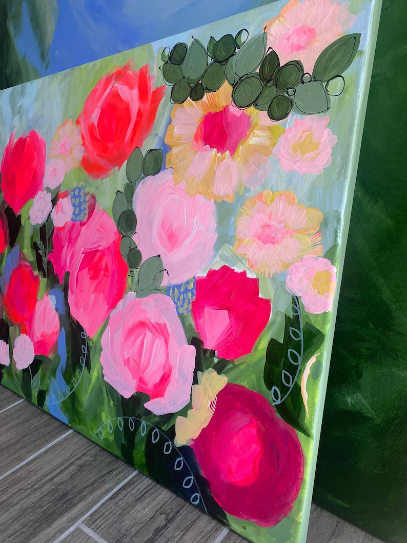 Original Painting “COTTAGE GARDEN” by Joy Linscott Handpainted on ...