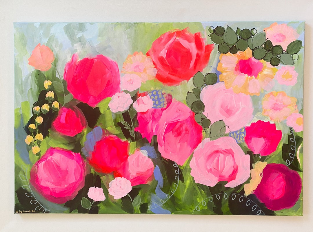 Original Painting “COTTAGE GARDEN” by Joy Linscott Handpainted on ...