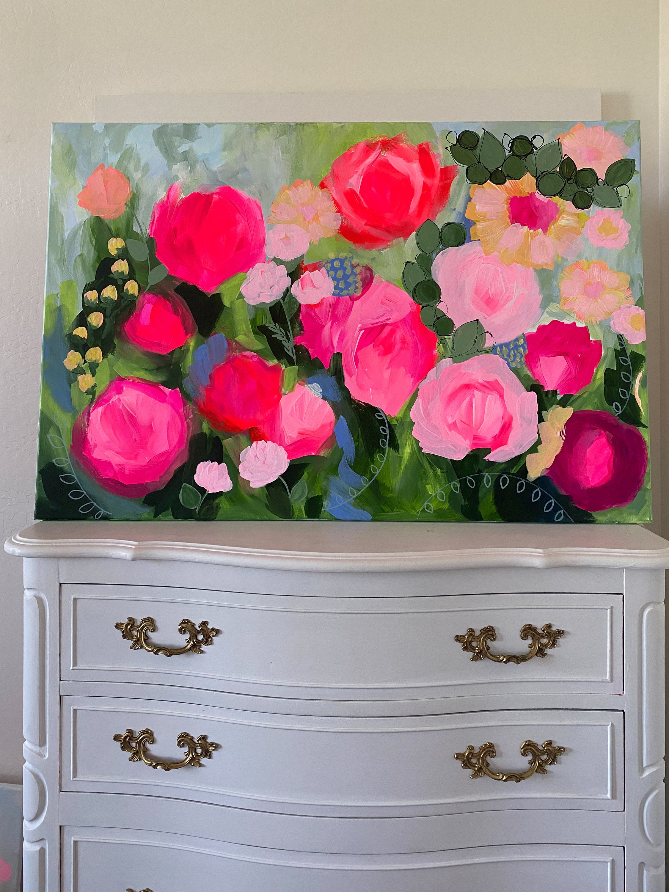 Original Painting “COTTAGE GARDEN” by Joy Linscott Handpainted on ...