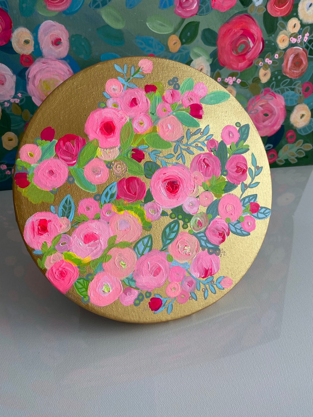 Original Painting “CIRCLE OF GLAM” by Joy Linscott Handpainted on ...