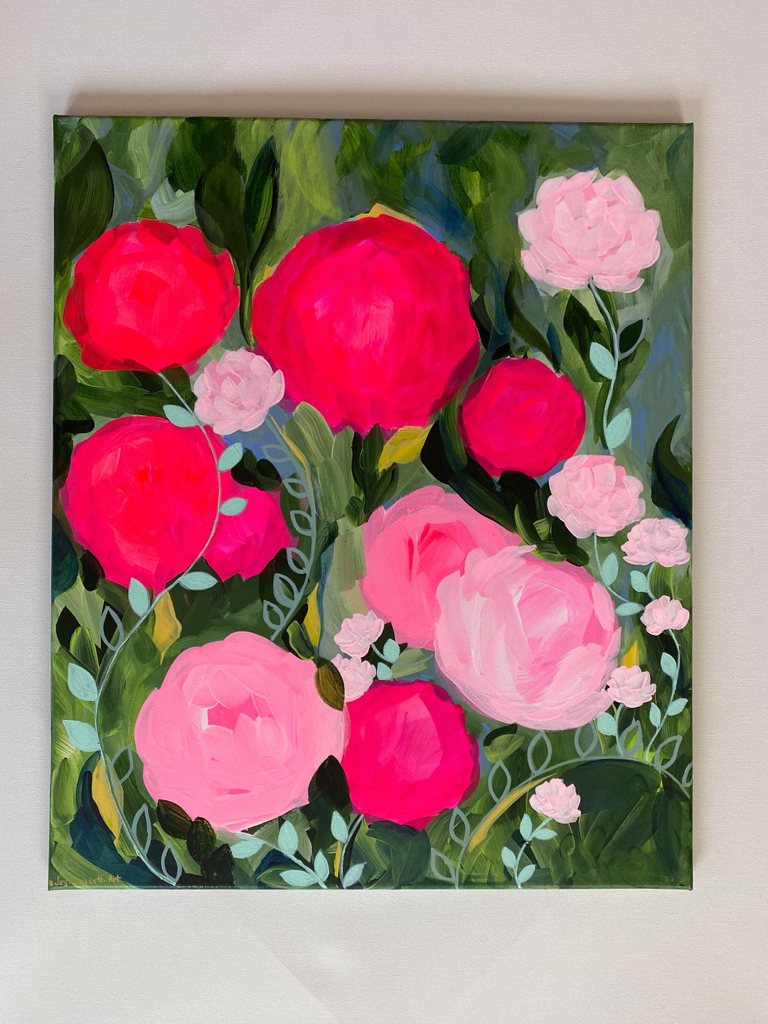 Original Painting “BLOOMING PETALS ” by Joy Linscott Handpainted on ...