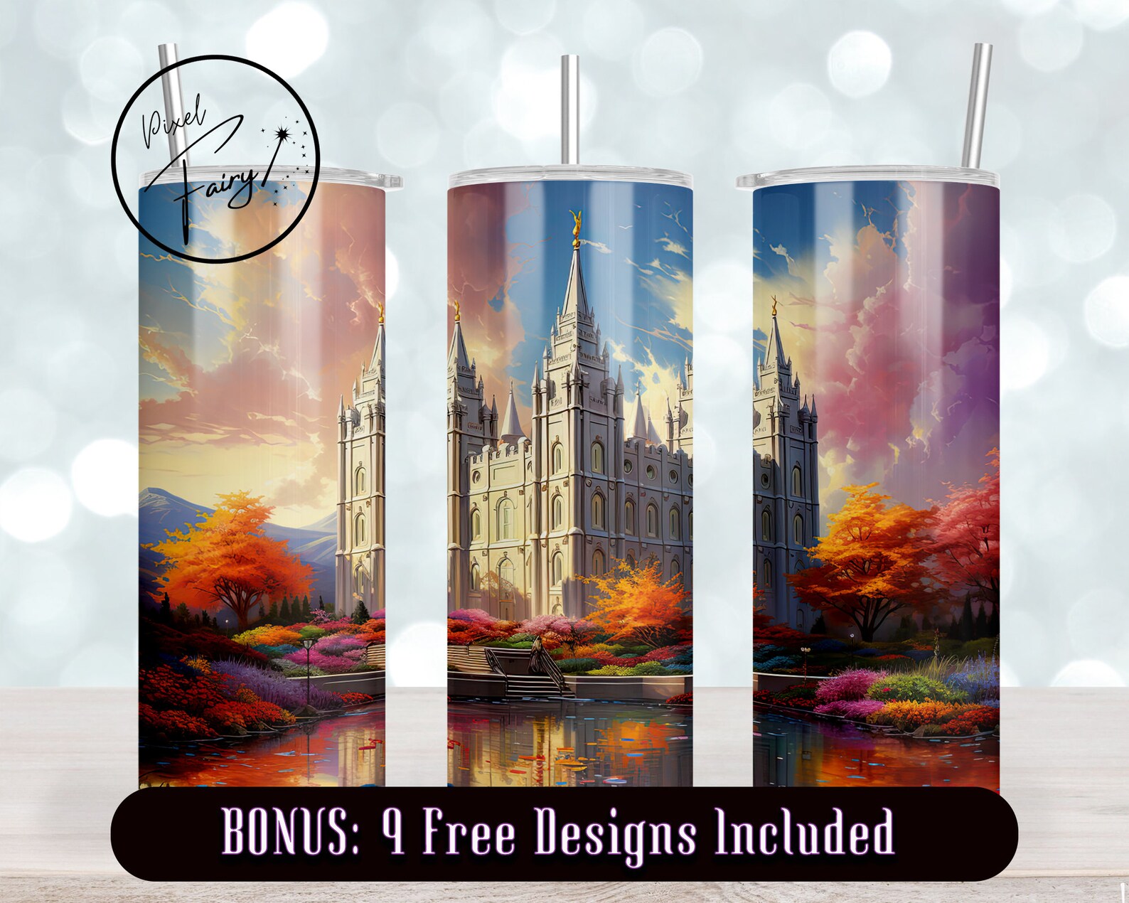 LDS Temple Tumbler Wrap Sublimation PNG Digital Utah Mormon - Etsy