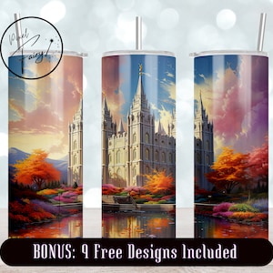 LDS Temple Tumbler Wrap Sublimation PNG Digital Utah Mormon - Etsy