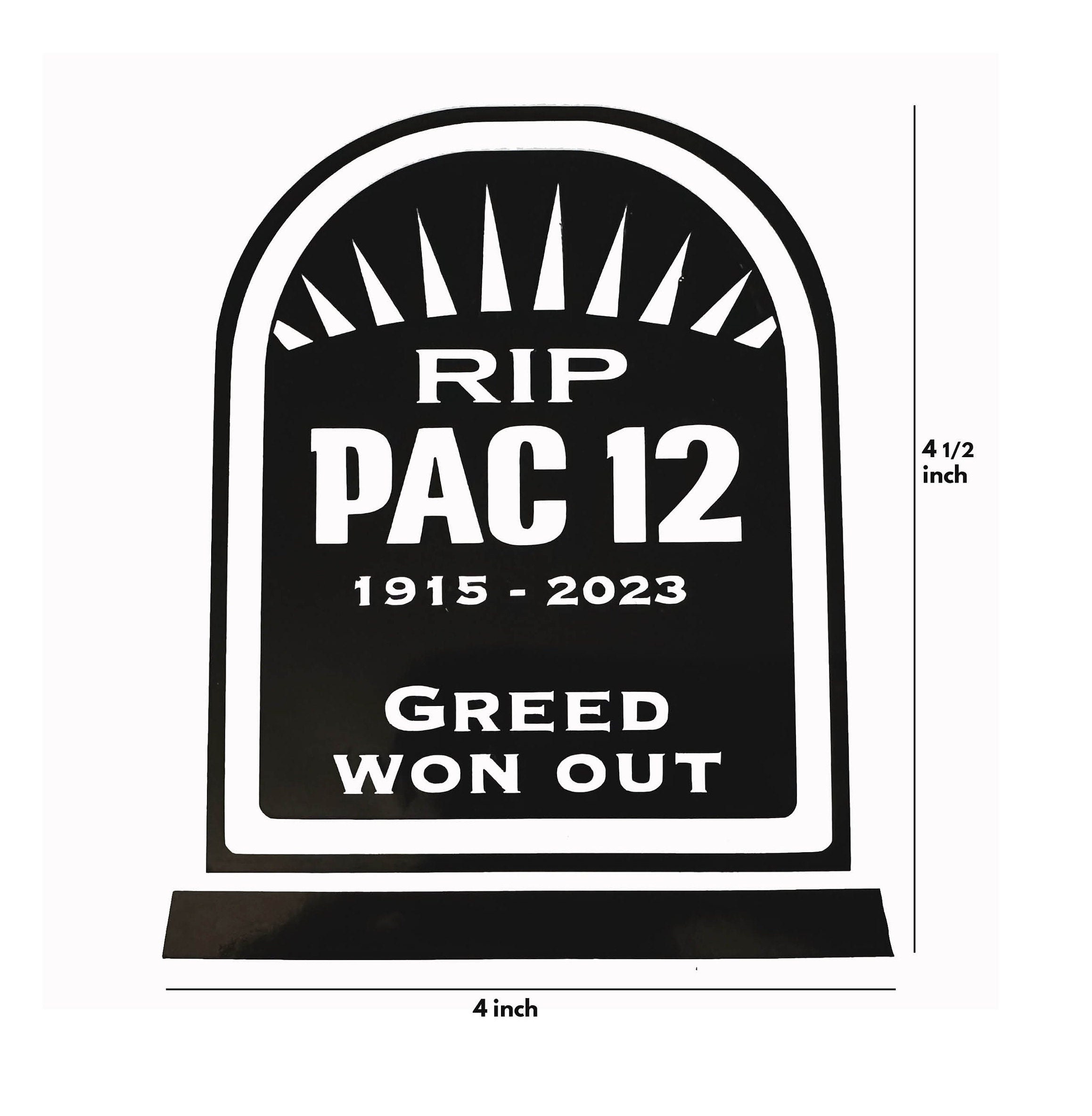 RIP Pac 12 - Vinyl Decal - Etsy