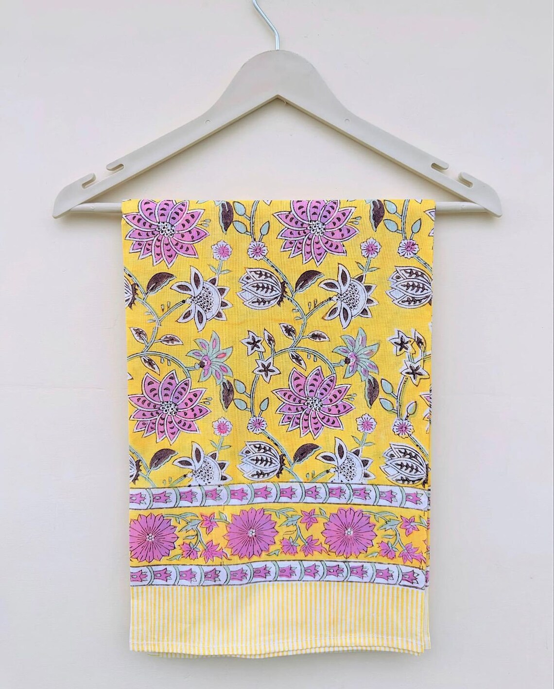 Hand Block Printed Cotton Sarong, Beach Wrap Pareo, Long Scarf, Large ...