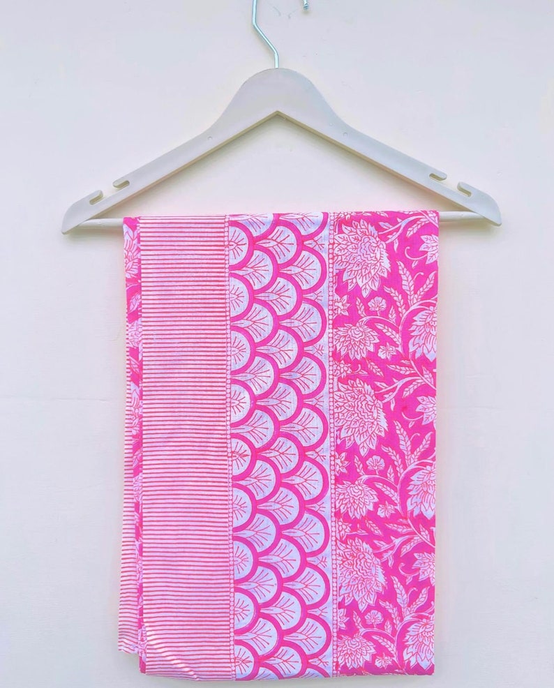 Hand Block Printed Cotton Sarong, Beach Wrap Pareo, Long Scarf, Large ...