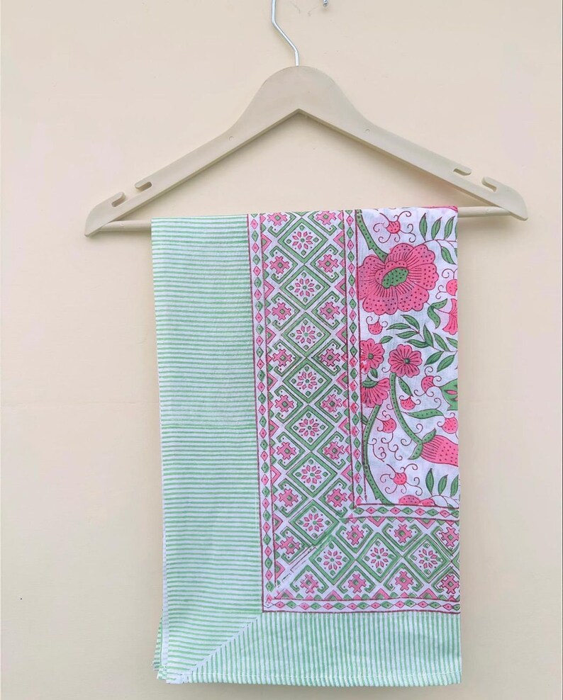 Hand Block Printed Cotton Sarong, Beach Wrap Pareo, Long Scarf, Large ...