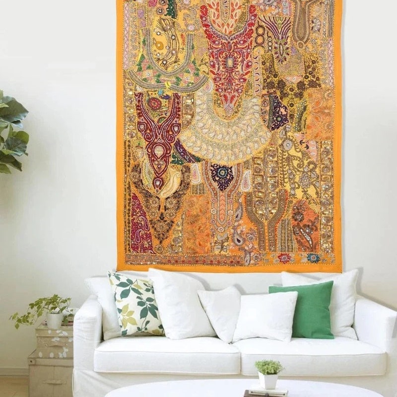 Yellow Tapestry - Etsy