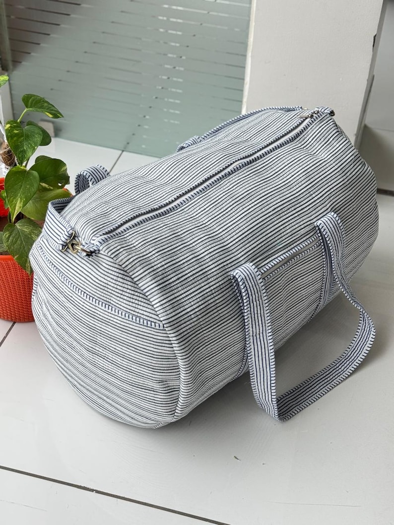 Large Cotton Quilted Duffle Bag Shoulder Bag Weekender Bag for Women ...