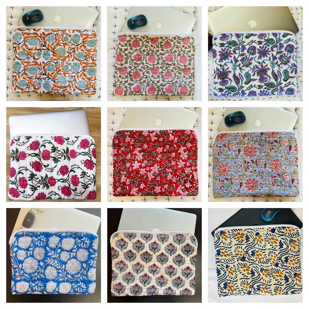 Handmade Laptop Sleeve Bohemian Block Print MacBook Cover, Laptop Case ...