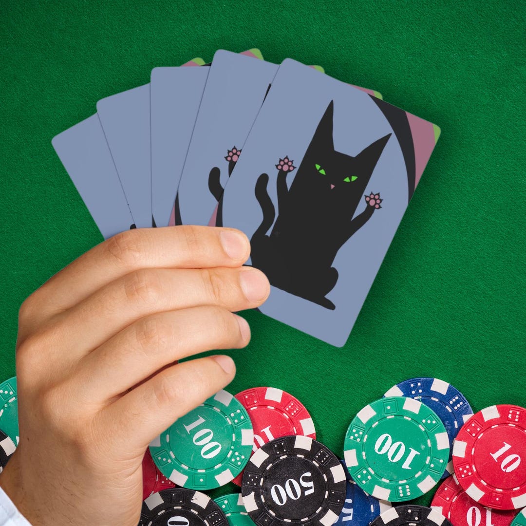 Black Cat Playing Cards – Feline Deck for Cat Lovers, Witchy Aesthetic ...