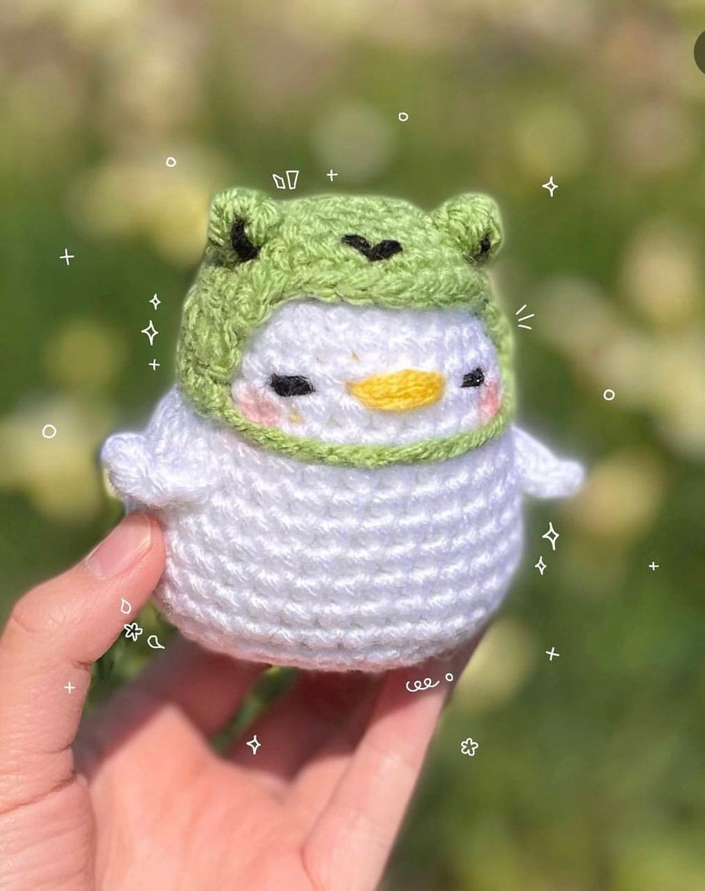 Duck With Frog Hat Pattern (crochet) - Etsy