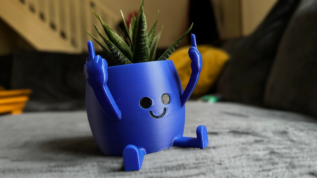 Happy Middle Finger Planter 3D Printed Plant Pot Collectable - Etsy UK