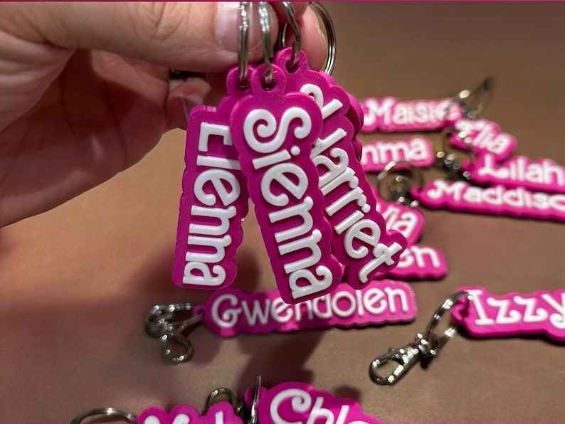 Custom 3D Printed Name Keychain: Fashion Doll Style, Party Favor - Etsy