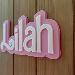 Personalized Pink Door Sign: 3D Printed Room Décor - Etsy UK
