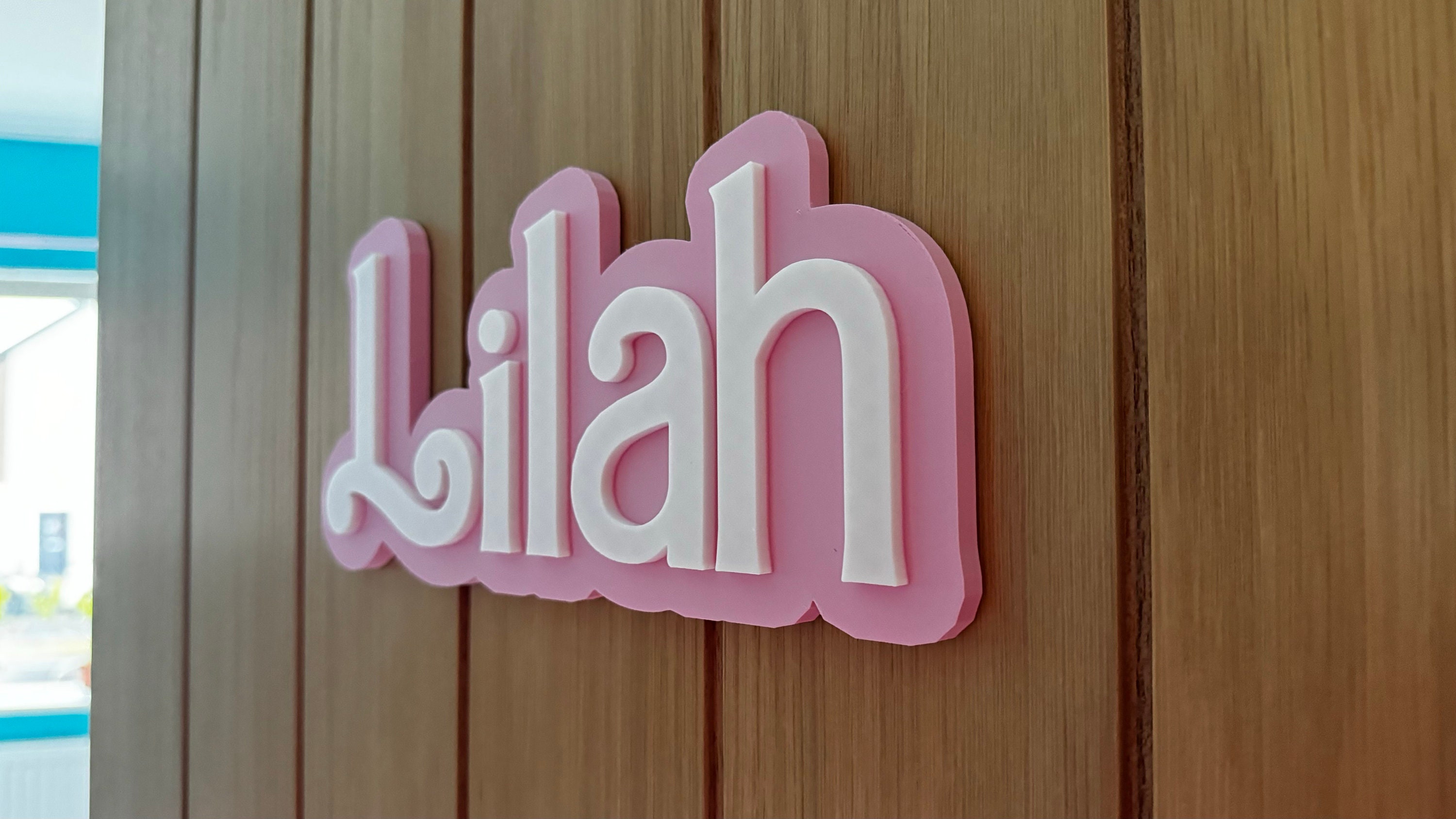 Personalized Pink Door Sign: 3D Printed Room Décor - Etsy UK