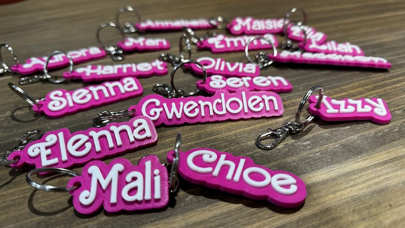 Custom 3D Printed Name Keychain: Fashion Doll Style, Party Favor - Etsy