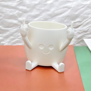 Happy Middle Finger Planter | 3D Printed | Plant Pot | Collectable ...