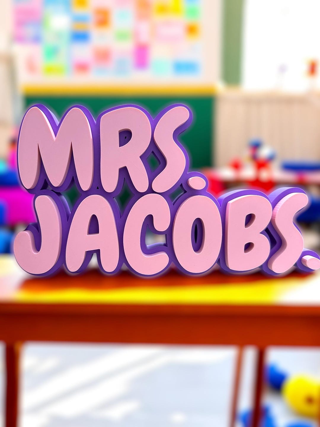 Personalized Teacher Name Plate: 3D Printed Desk Decor, Custom ...