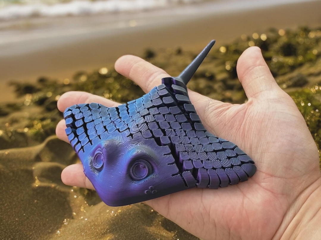 3D Printed Flexi Stingray Fidget Toy: Articulated Sensory Ocean Animal ...