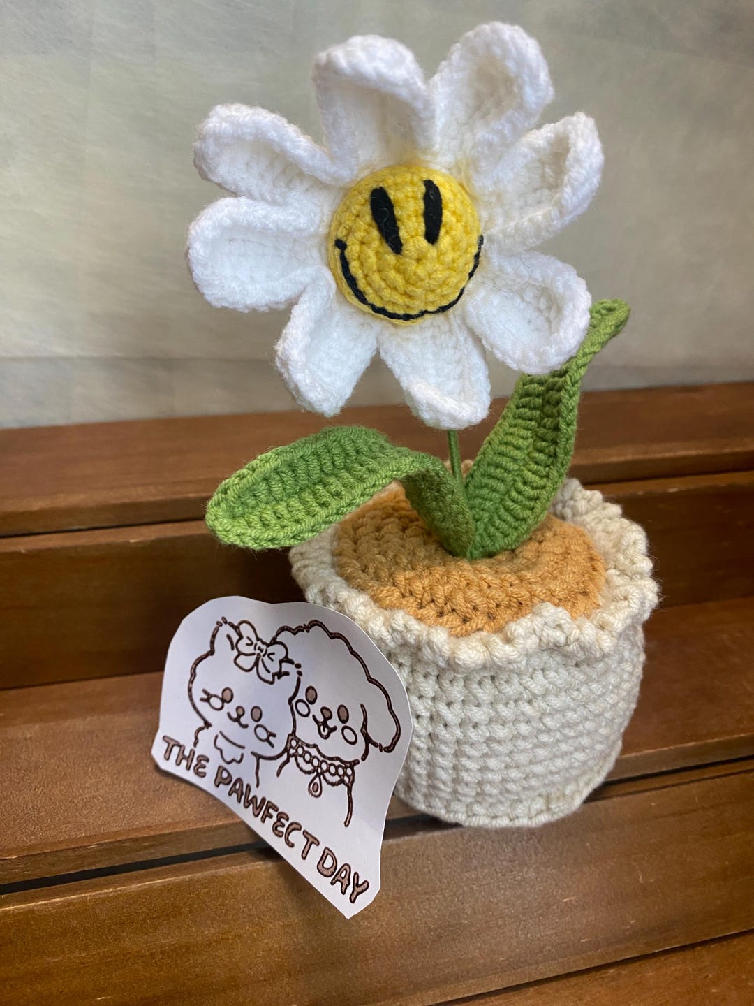 Handmade Finished Crochet Smile Daisy |home Decor |crochet Flower ...
