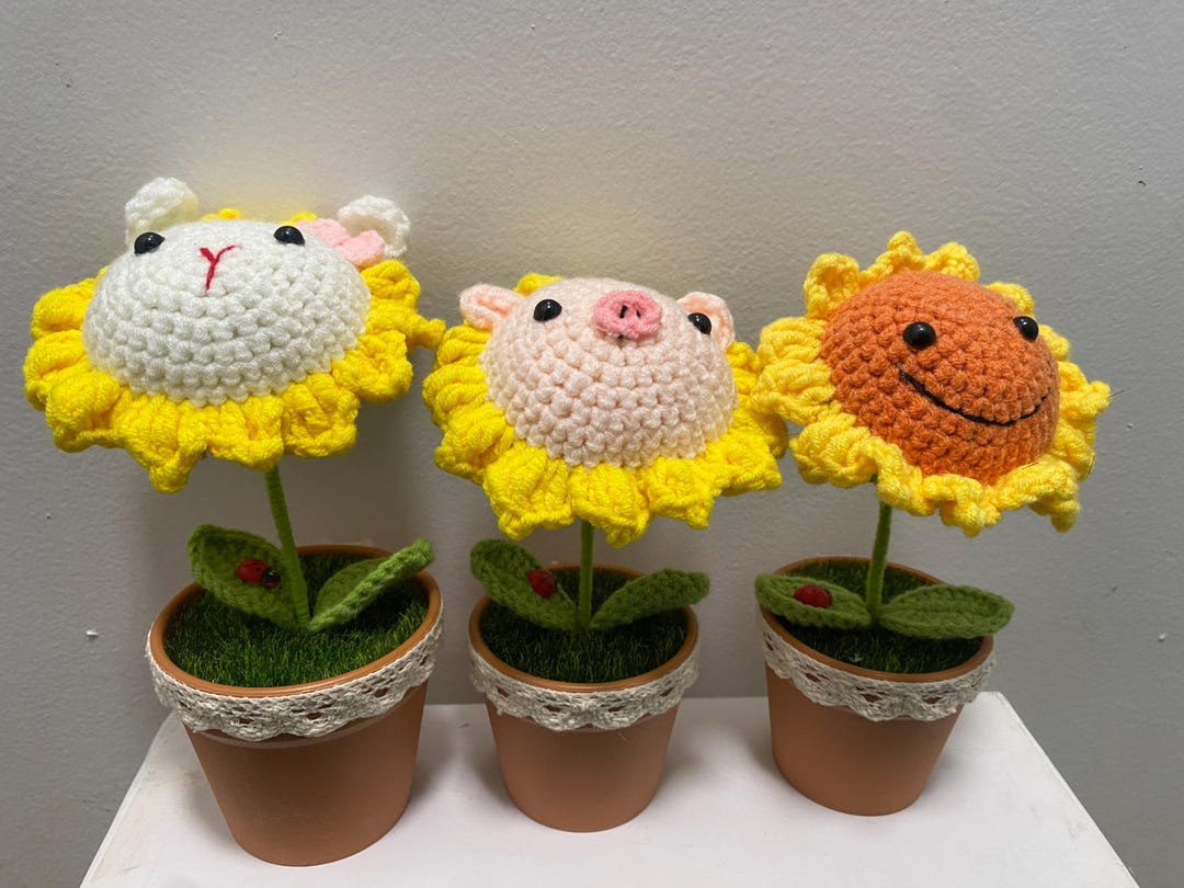 Crocheted Sunflower Pig/bunny - Etsy