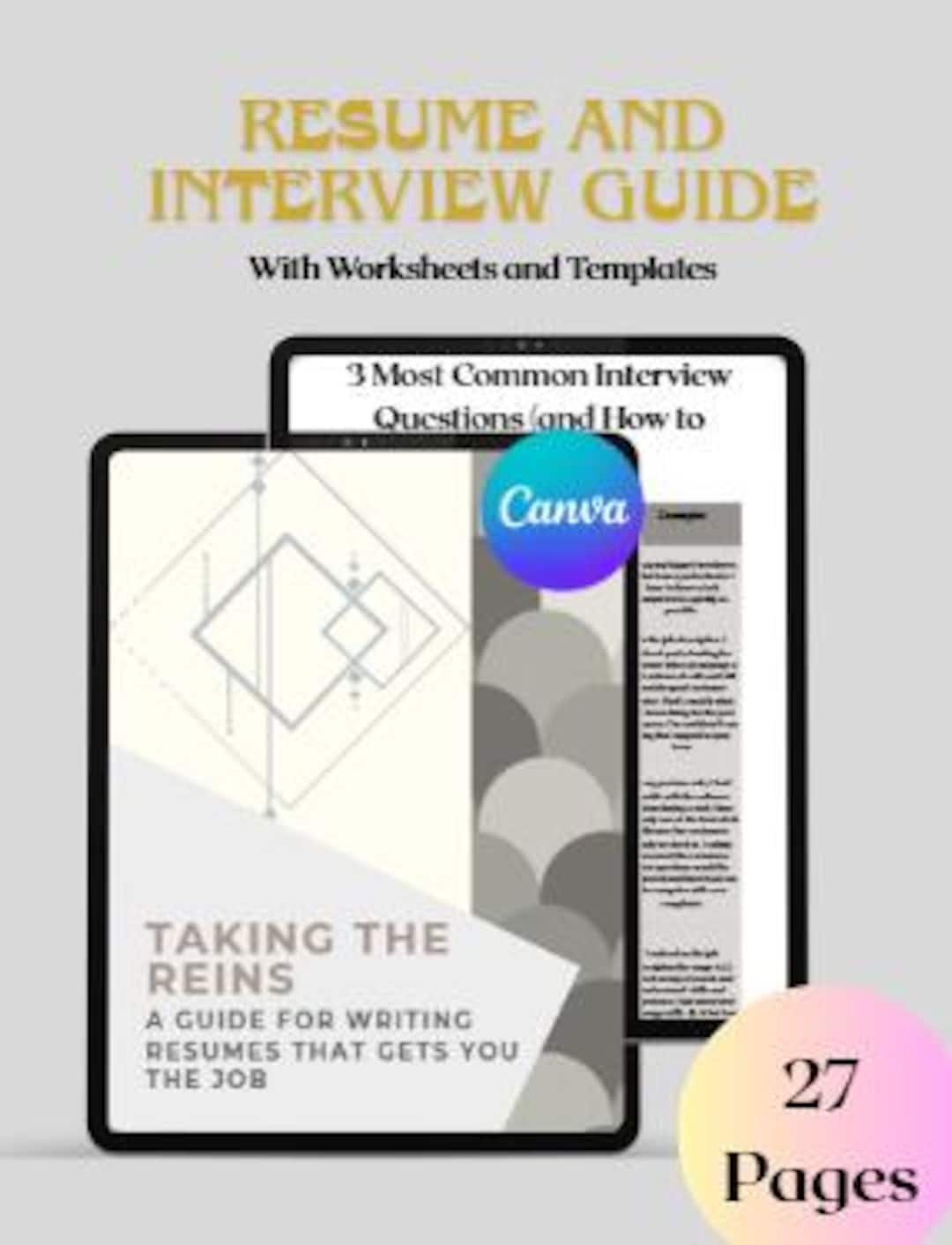 Resume & Cover Letter Templates + Interview Guides - Etsy