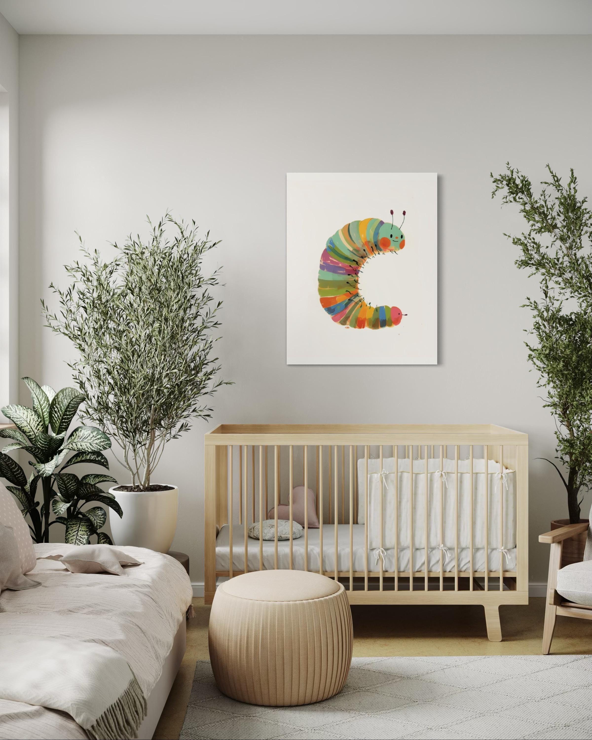 Caterpillar Nursery Art Print: Watercolor Insect Wall Decor (digital ...