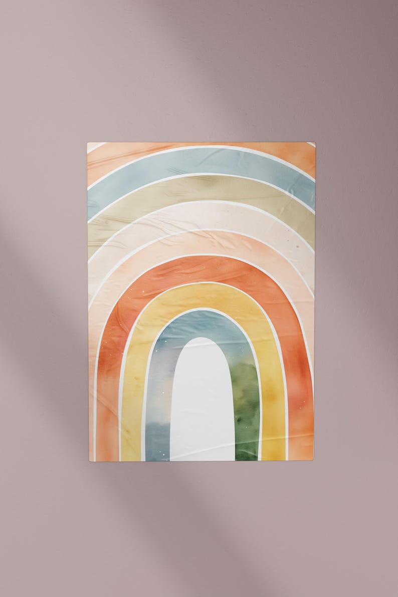 Watercolor Rainbow, Rainbow Playroom Decor, Watercolor Nursery Prints ...