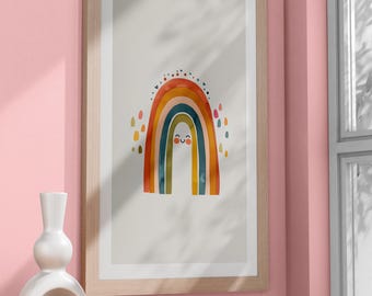 Watercolor Rainbow, Rainbow Playroom Decor, Watercolor Nursery Prints ...