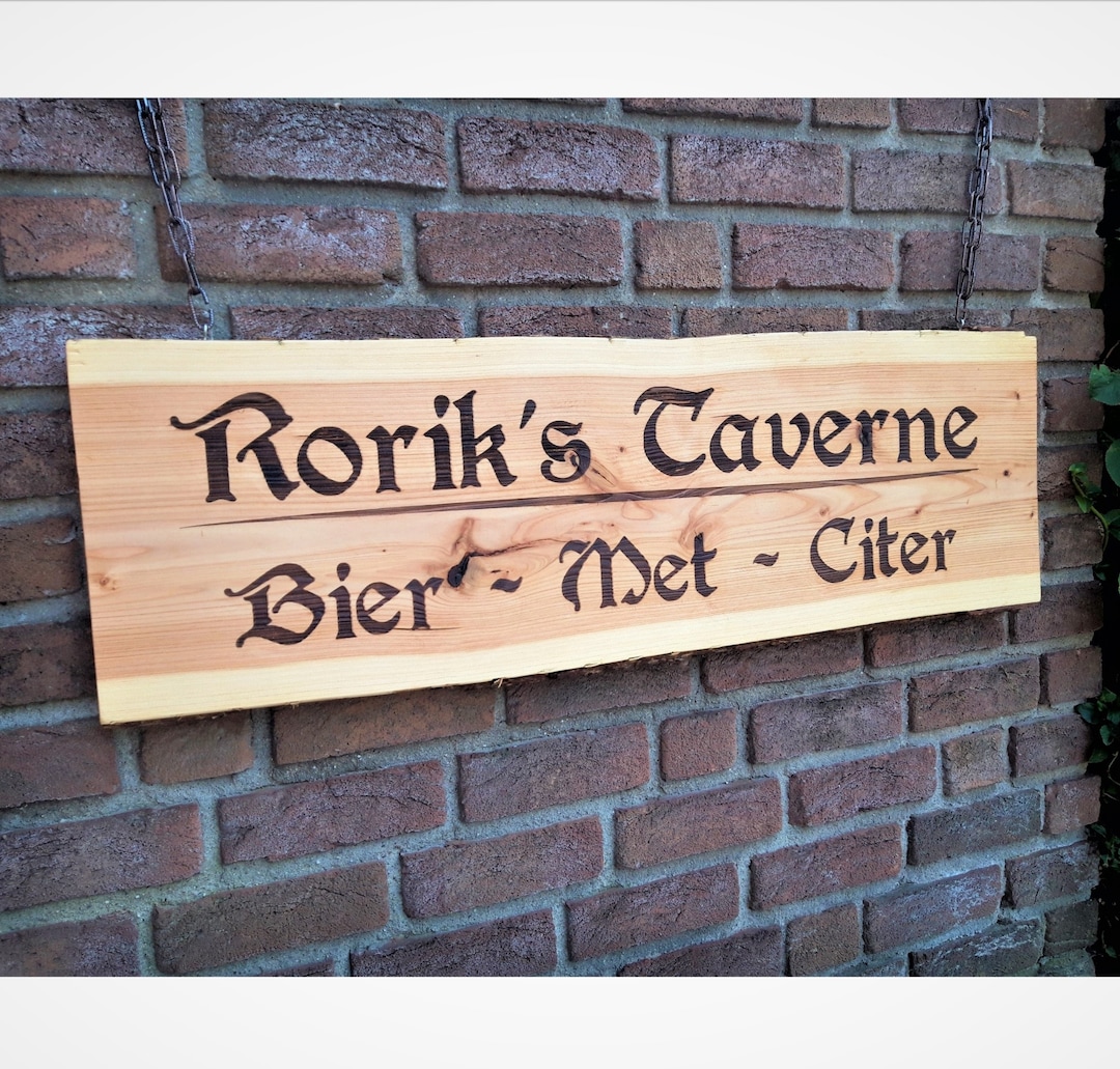 Natural Wood Sign (90x30cm) With Live Edge: Customizable Engraving ...