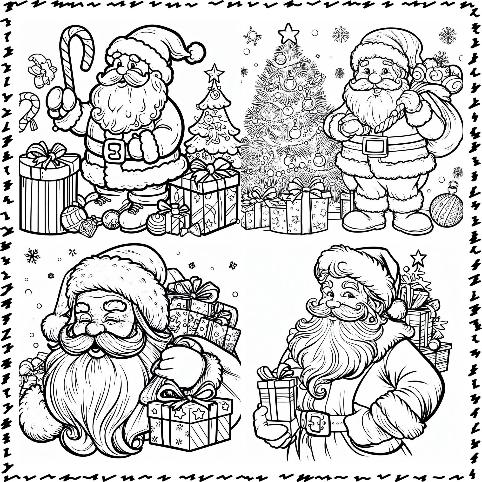 Magical 15 Pages Christmas Color Book of Santa Claus Festive Coloring ...
