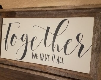 Together Sign, Together Wood Sign, Together Wall Decor, Thanksgiving ...