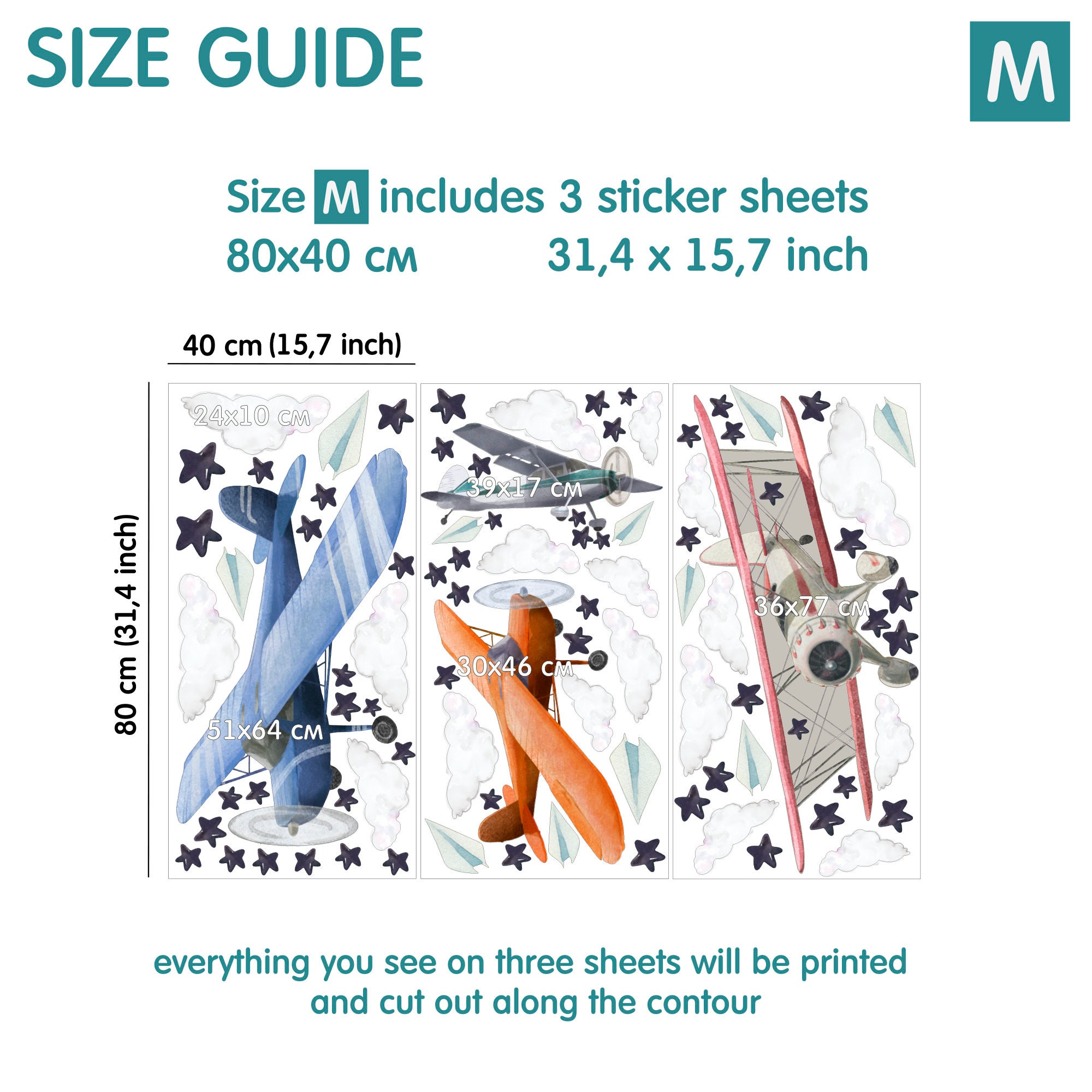 Airplane Wall Stickers Aviation Room Decor - Etsy