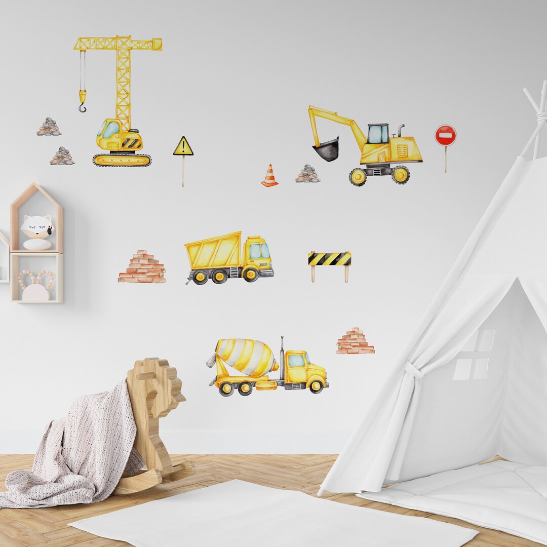 Construction Wall Stickers, Car Wall Decal, Construction Wall Stickers ...