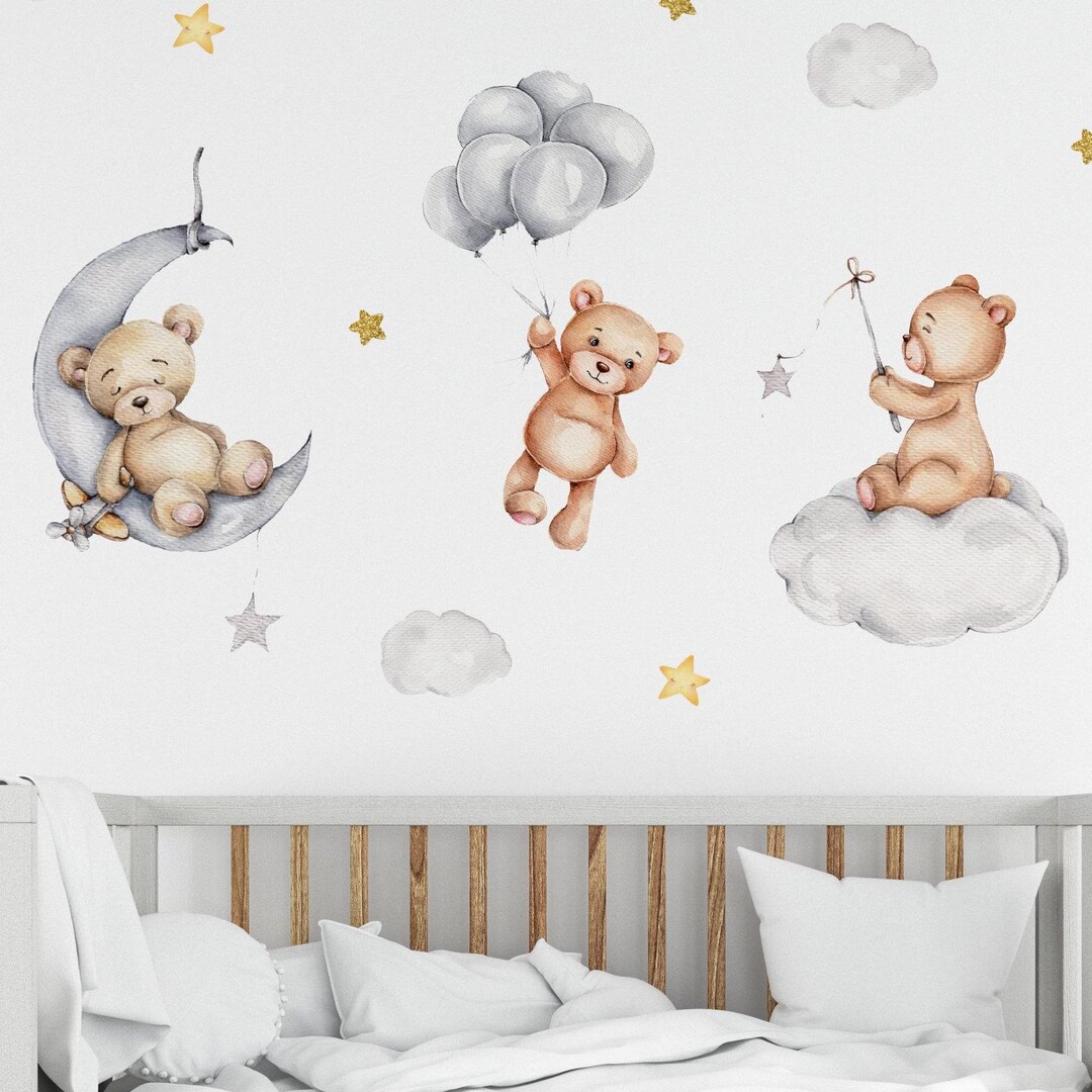 Bear Wall Decals: Teddy Bear Wall Decals | Cute Bear Nursery Wall ...