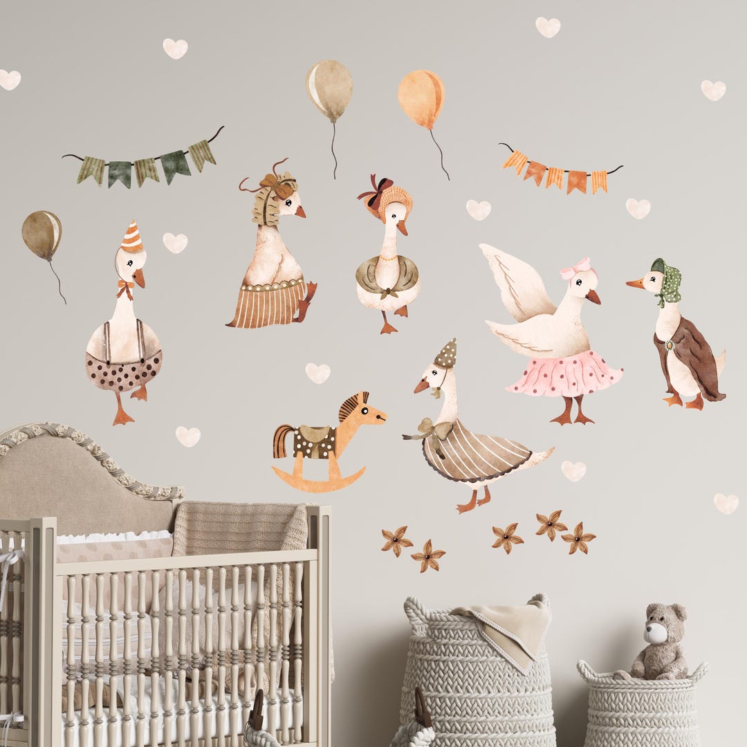 Goose Wall Stickers, Goose Wall Decals | Watercolor Ducks Nursery ...